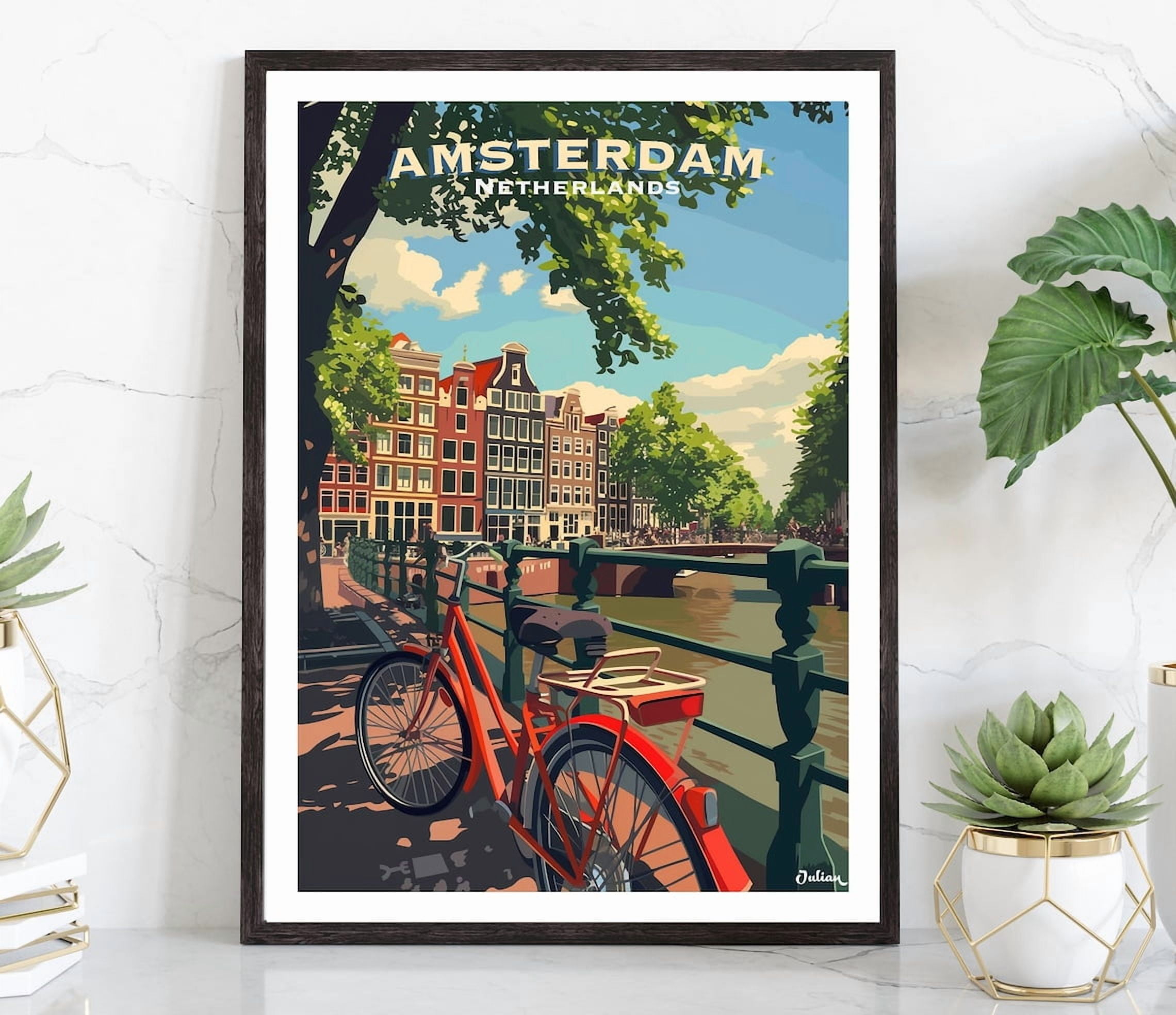Amsterdam, Netherlands, Travel Print, Modern Wall Art 1208 UNFRAMED ...