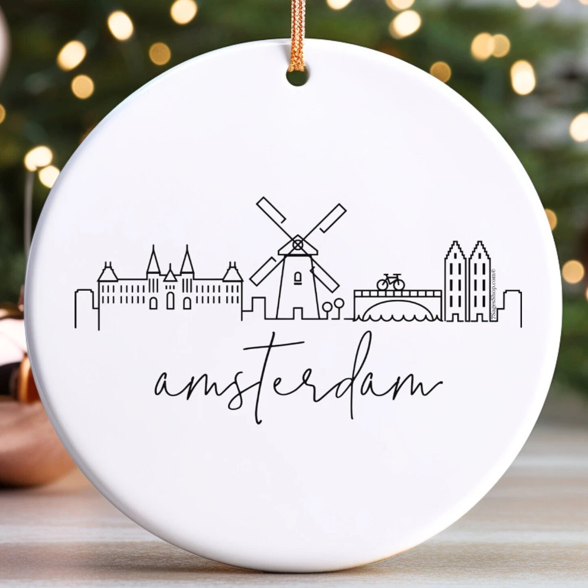 Amsterdam Ornament Netherlands Trip Souvenir Amsterdam Skyline Home ...