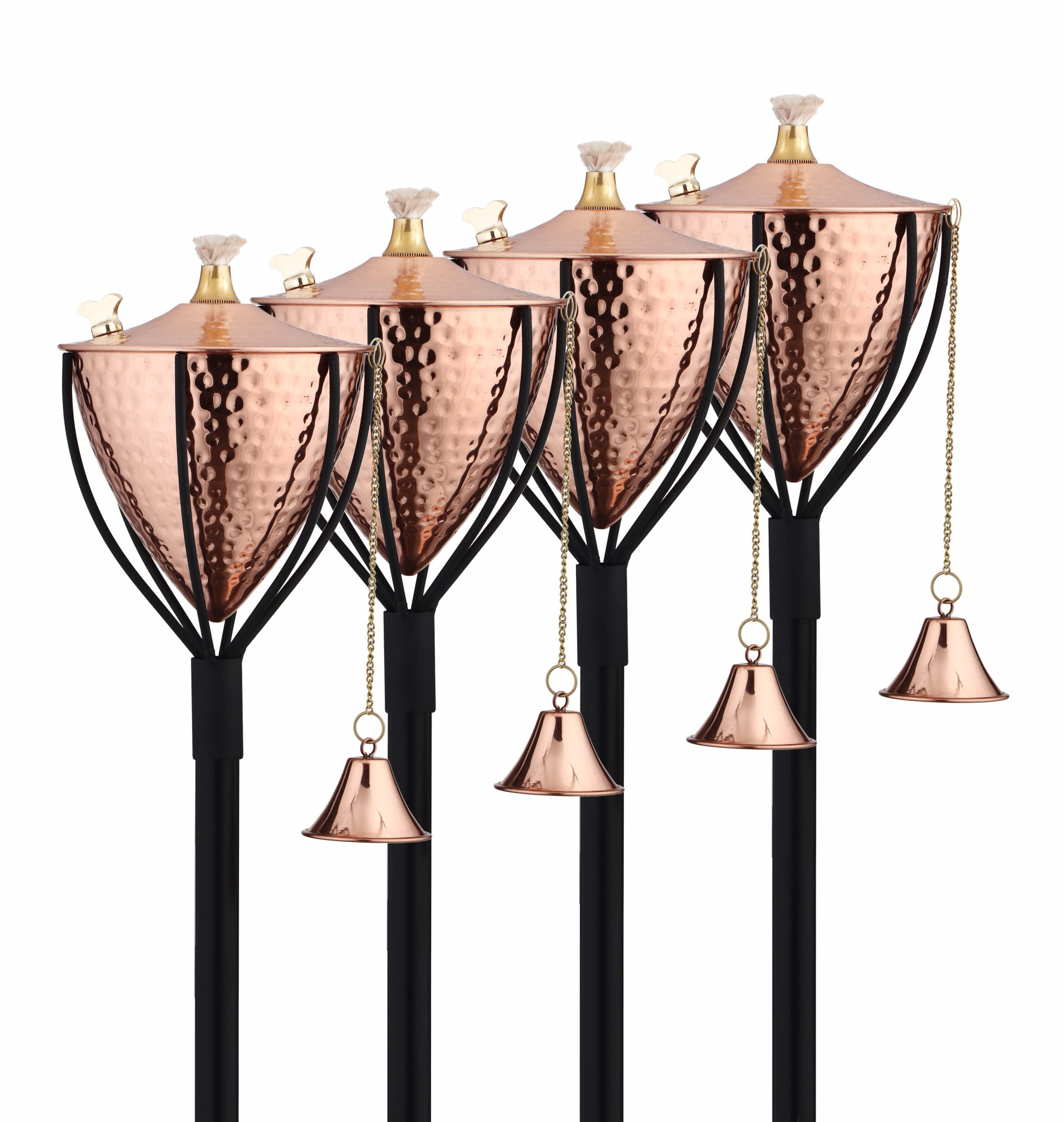 Amsterdam Set of 4, Premium Metal Outdoor Torch, 54" Tall- Tiki Style ...