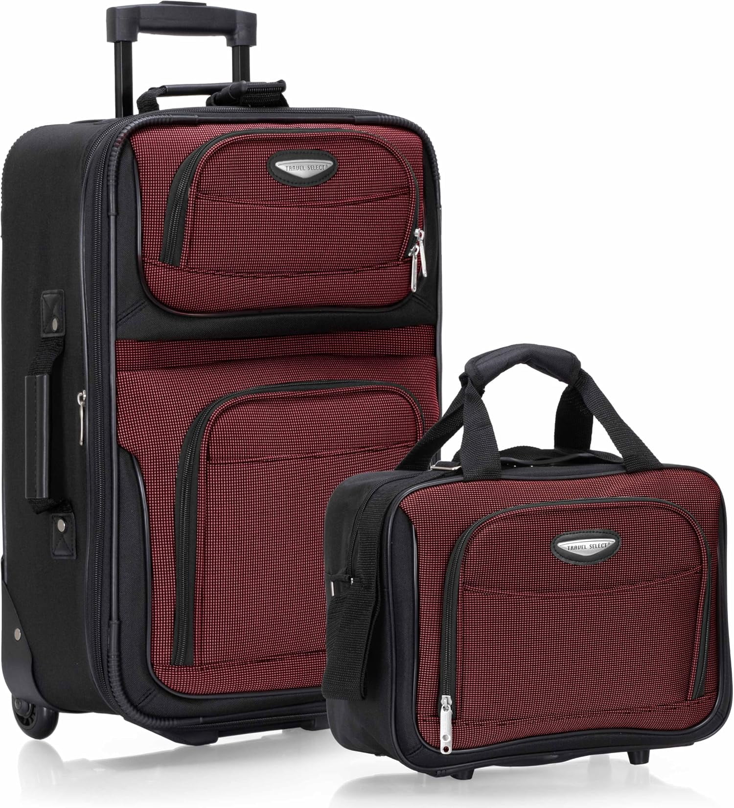 Amsterdam Softside Expandable Luggage with Rolling Wheels, Burgundy, 2 ...