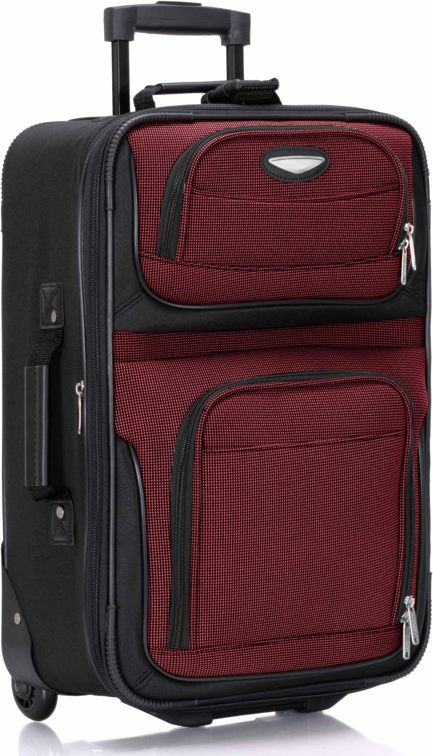 Amsterdam Softside Expandable Luggage with Rolling Wheels, Burgundy, 21 ...