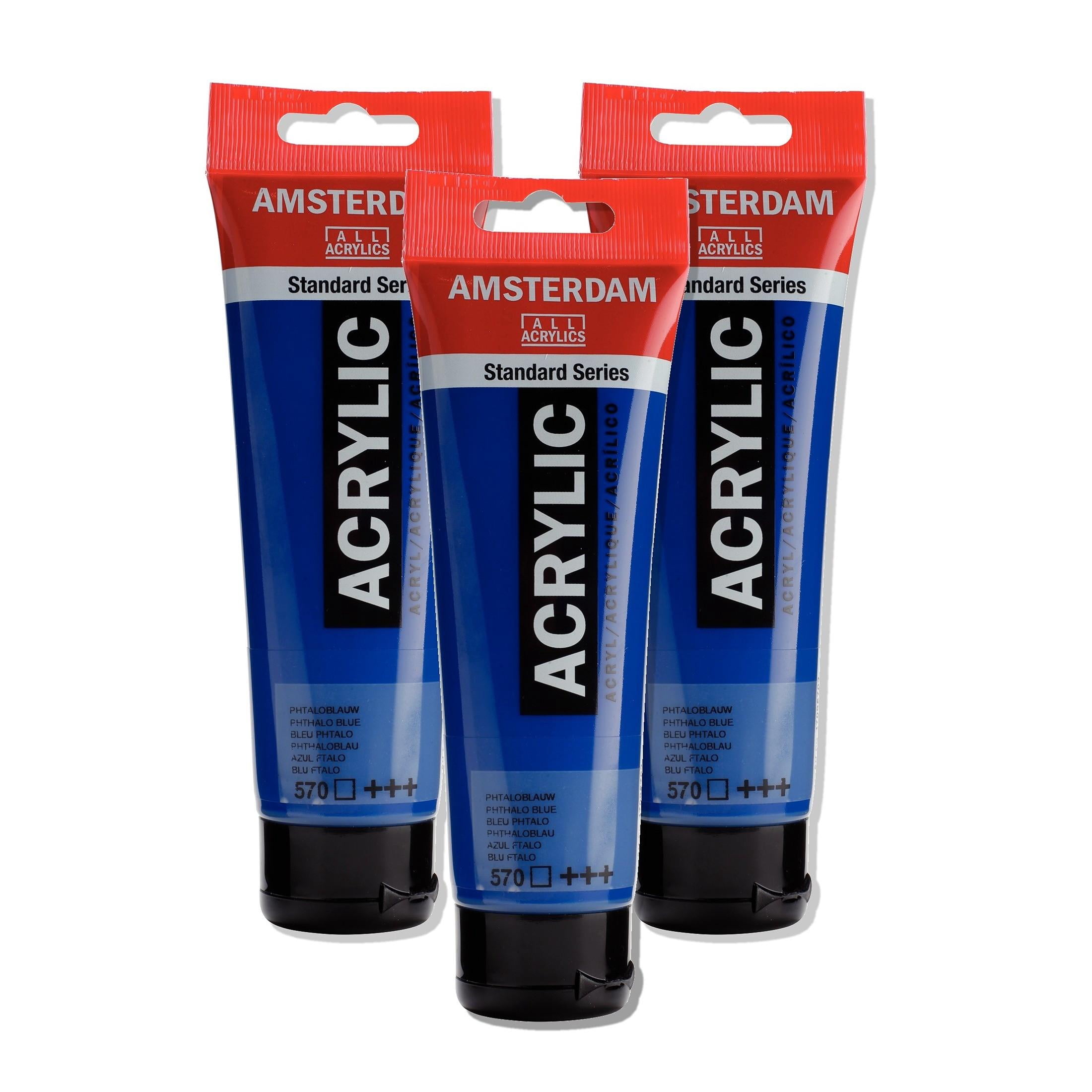 Amsterdam Standard Series Acrylic Tube 120 ml Phthalo blue 570 - 3 Pack ...