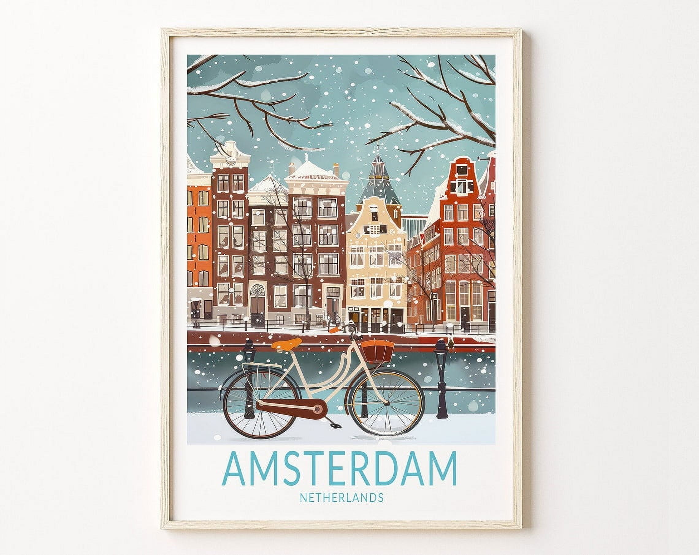 Amsterdam Travel Poster, Netherlands Poster, Netherlands Amsterdam ...
