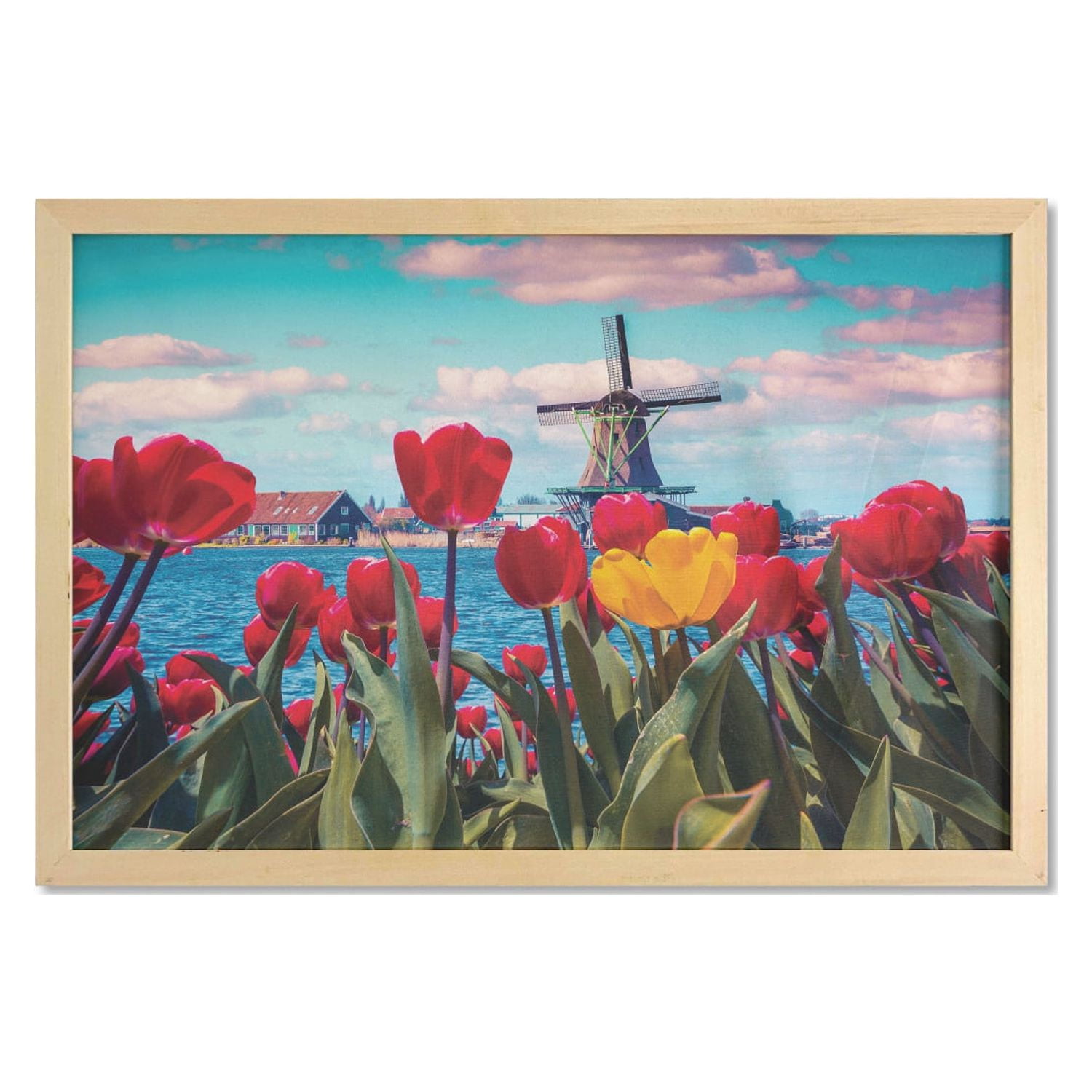 Amsterdam Wall Art with Frame, Idyllic Spring Morning Photo with Dutch ...