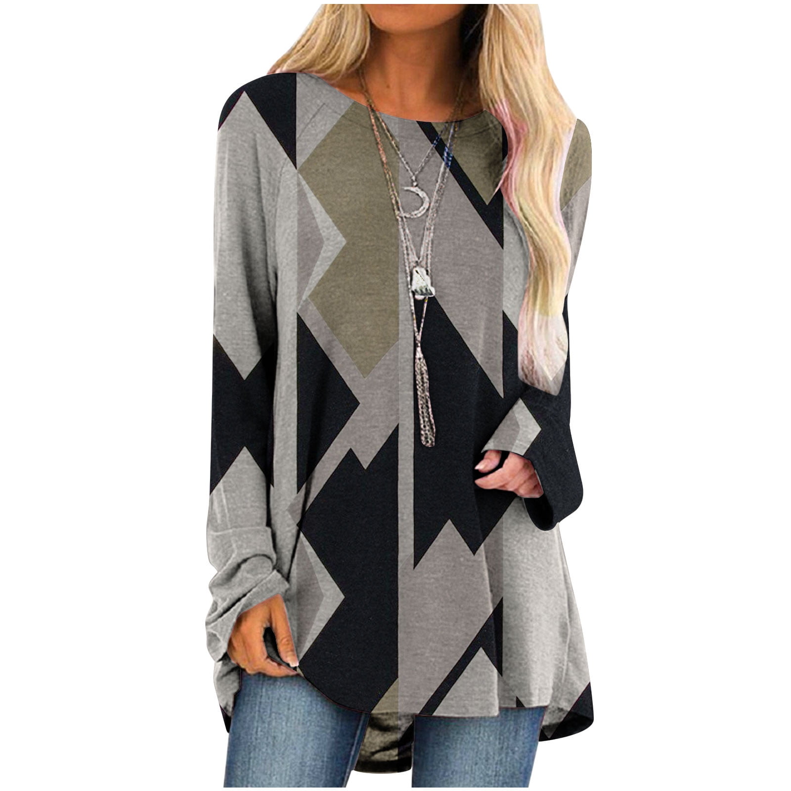 Amtdh Shirts for Women,Tunic Tops for Women Loose Fit Plus Size Long ...