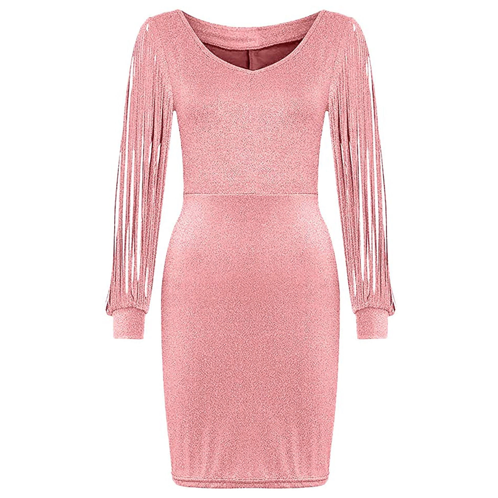 Amtdh Womens Dresses Casual Sexy Clothes Pullover Long Sleeve Crewneck ...