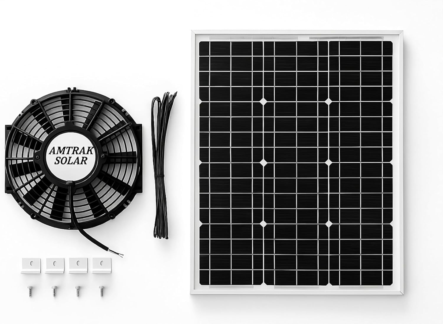 Amtrak Solar 12-Inch Solar Attic Fan with Thermostat – Quiet Waterproof ...