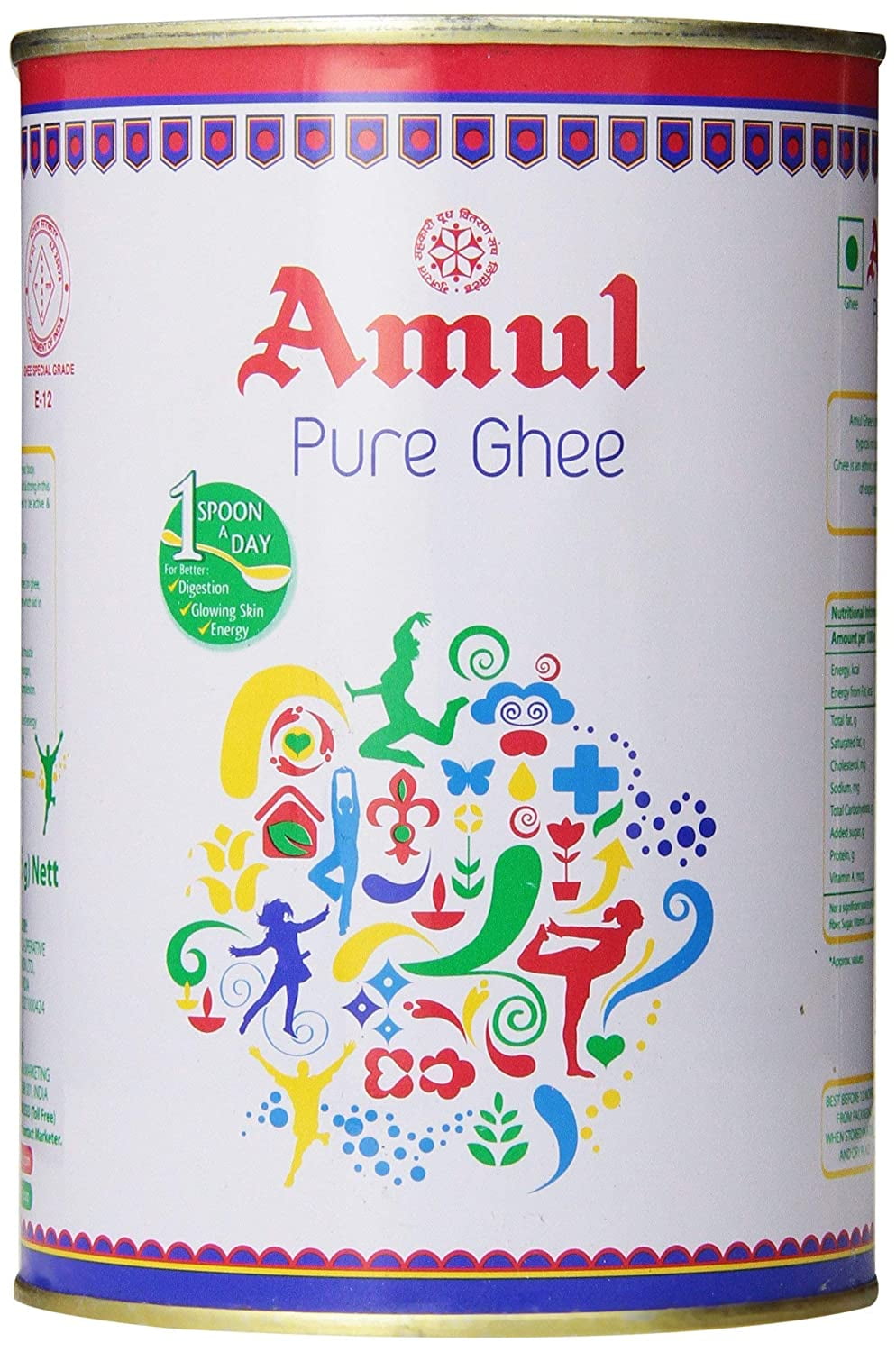 Amul Pure Ghee Clarified Butter, 1L (905g) - Pack of 4 - Walmart.com