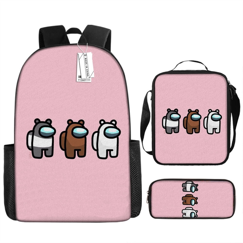 Amung-Us Cartoon Printed Backpack Bag Lunch Bag Pencil Bag Three-piece ...
