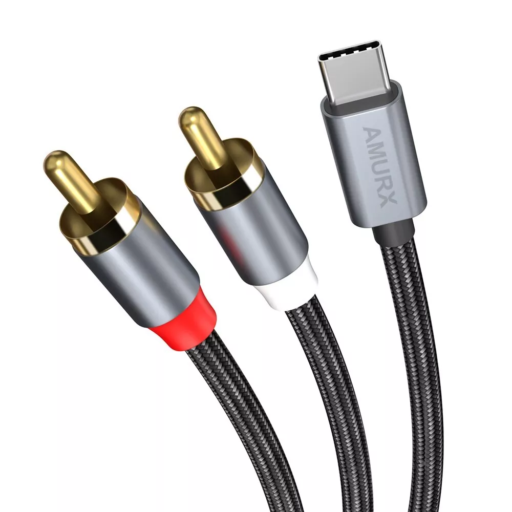 Amurx RAC to USB C,4 FT USB Type C to 2 RAC Audio Cable - Type-C RAC ...