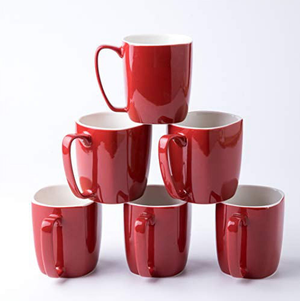Amuse- Professional Porcelain Bistro Collection Daily Mugs- Set of 6-14 ...