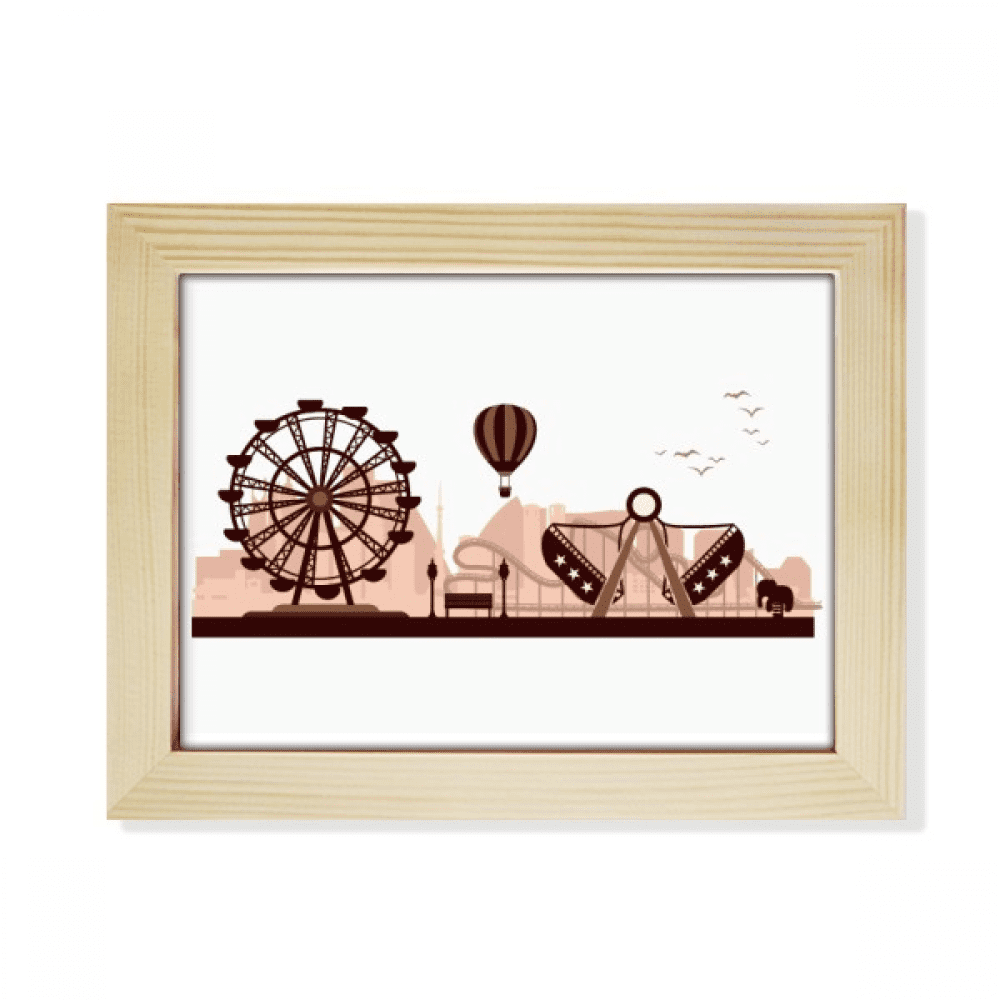 Amusement Park Black Facilities Outline Desktop Photo Frame Picture Art ...