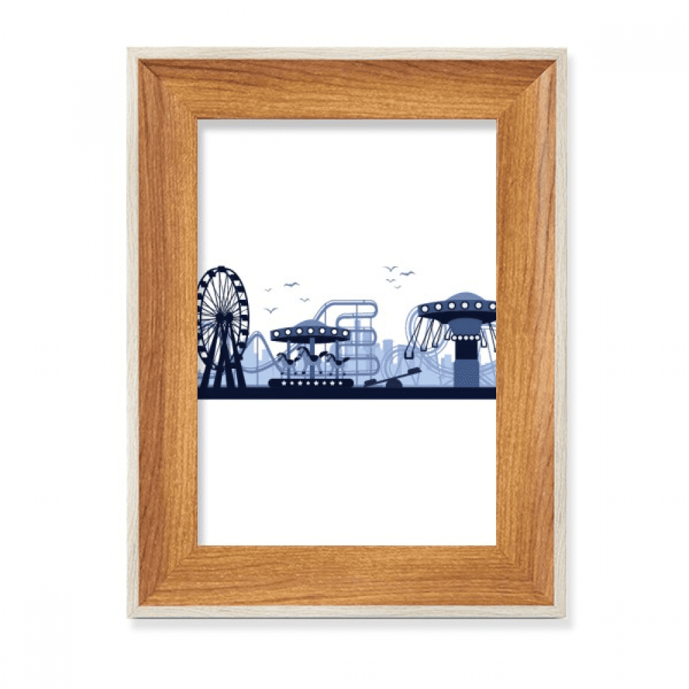 Amusement Park Blue Facilities Outline Desktop Wooden Photo Frame ...