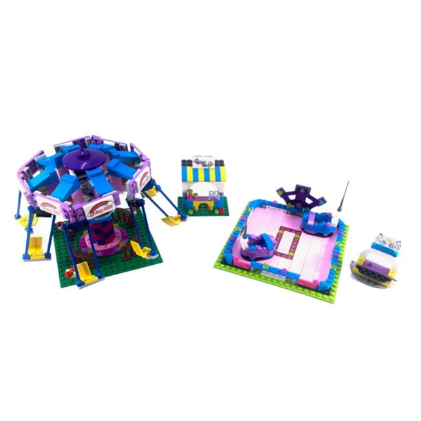 General Jim's Amusement Park Building Blocks Set with Bumper Car, Swing ...