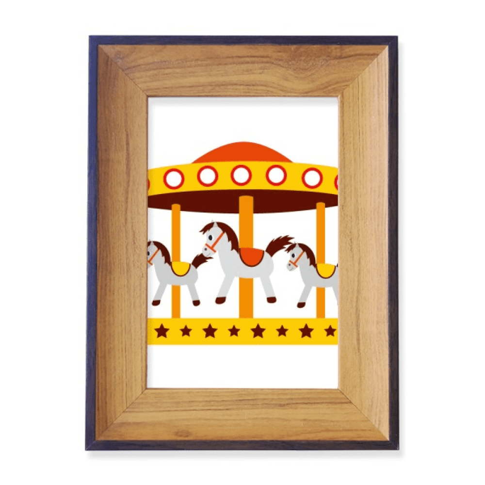 Amusement Park Color Carousel Illustration Photo Frame Exhibition ...