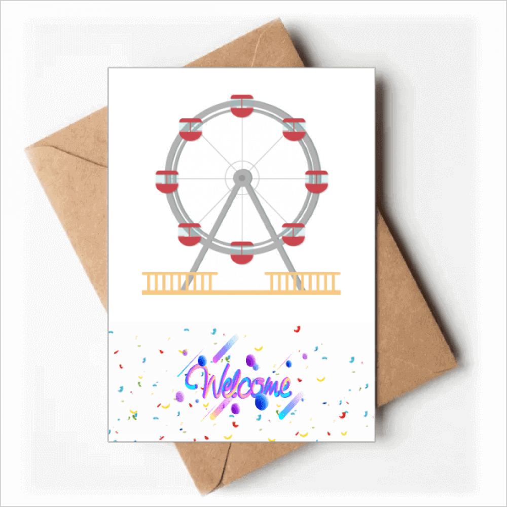 Amusement Park Colourful Ferris Wheel Pattern Welcome Back Greeting ...