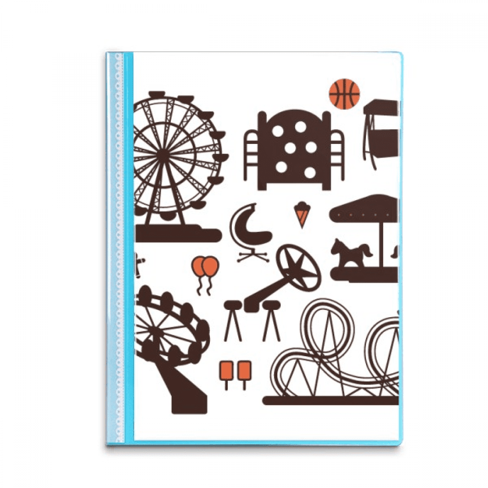 Amusement Park Facilities Black Outline Book Sheet Protectors Portfolio ...