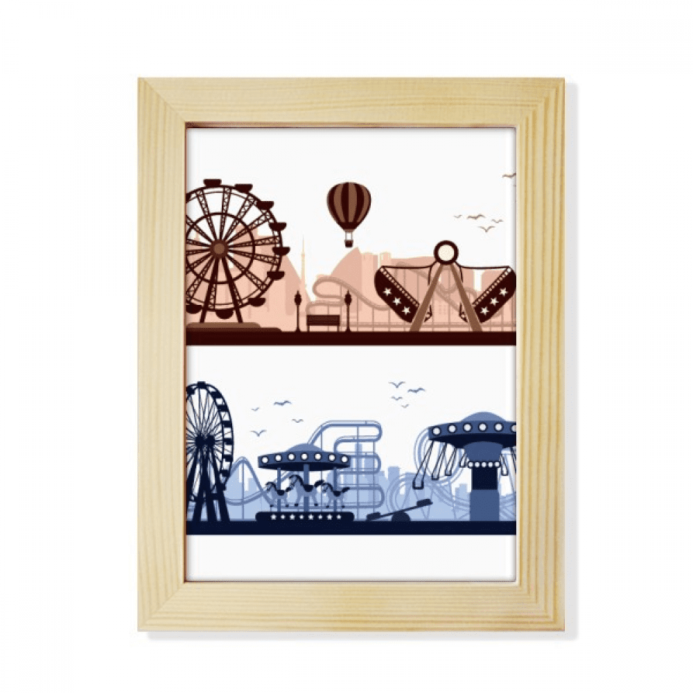 Amusement Park Facilities Outline Desktop Adorn Photo Frame Display Art ...