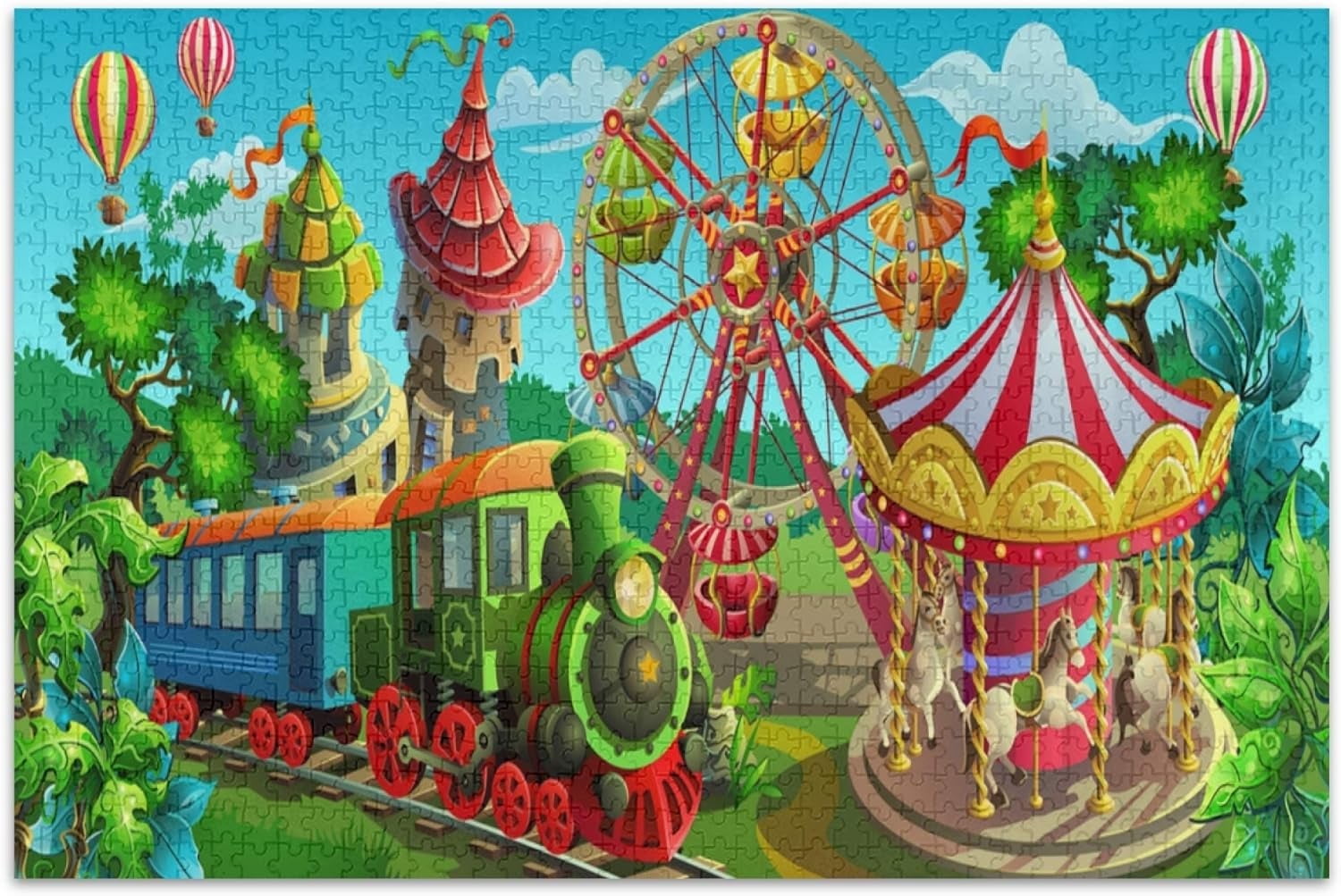Amusement Park Jigsaw Puzzle 500 Pieces Wooden Jigsaw Puzzles, Puzzle ...