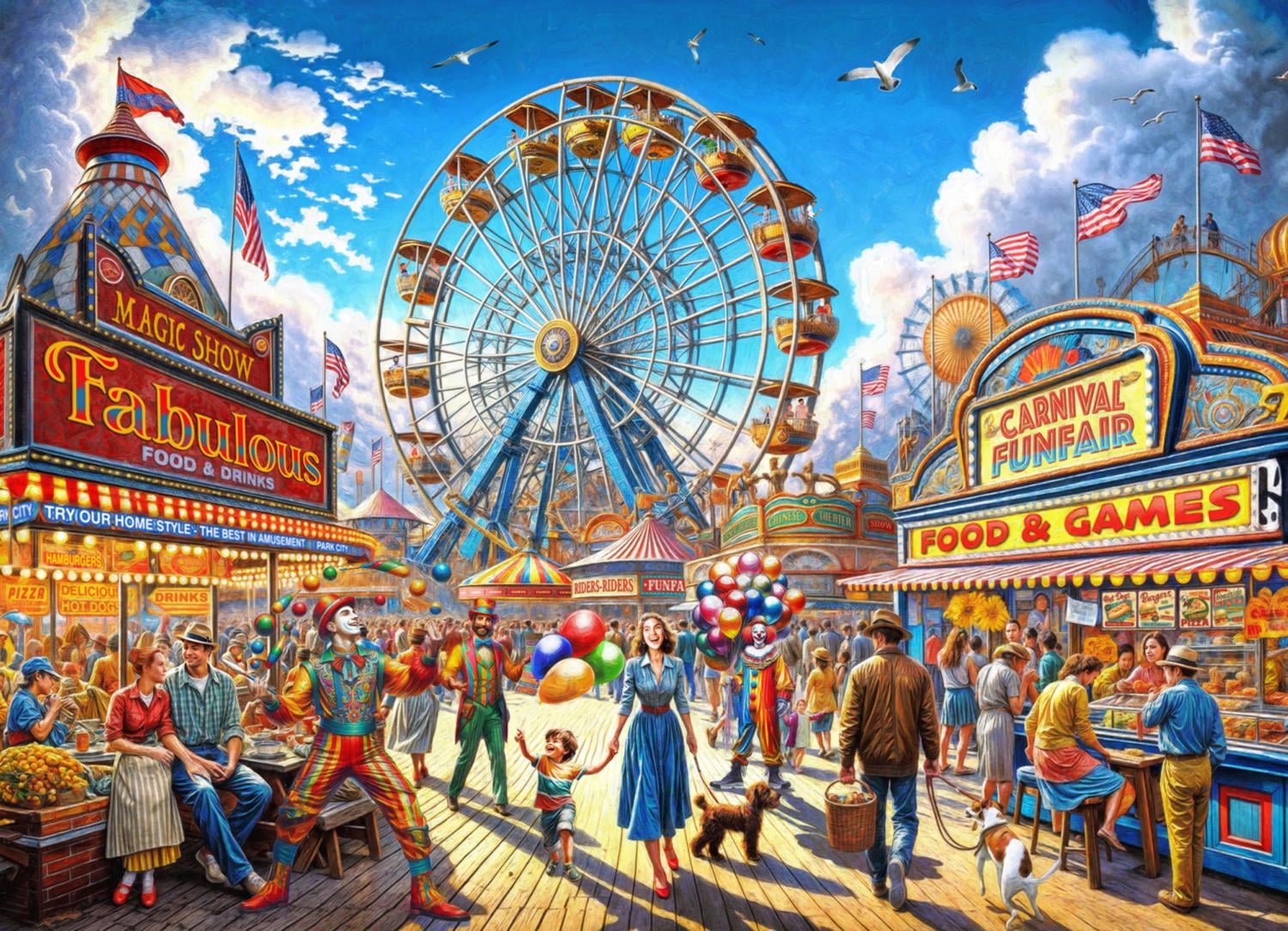 Amusement Park Jigsaw Puzzle 550 Piece by Vermont Christmas Company ...