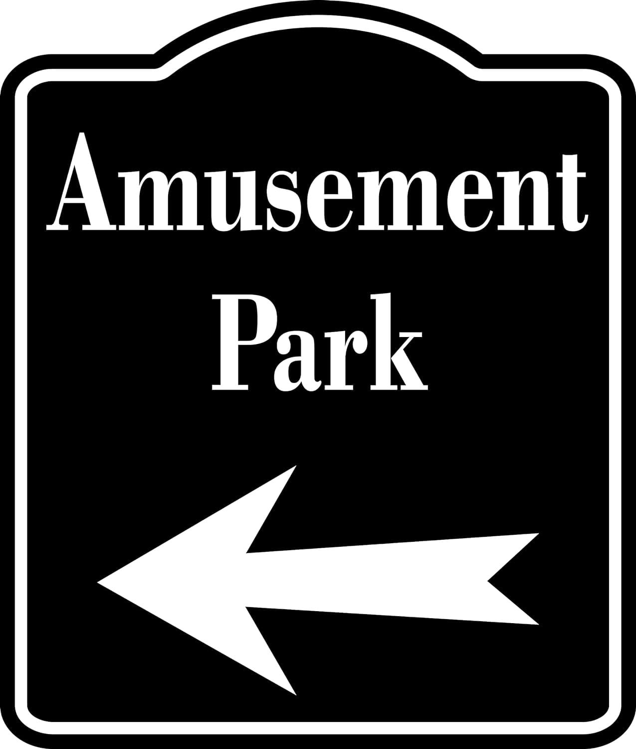 Amusement Park Left Arrow BLACK SIGN Aluminum Composite Sign, 20"24 ...