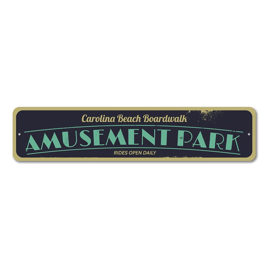 Amusement Park Sign, Rides Open Daily Boardwalk Location Sign, Custom ...