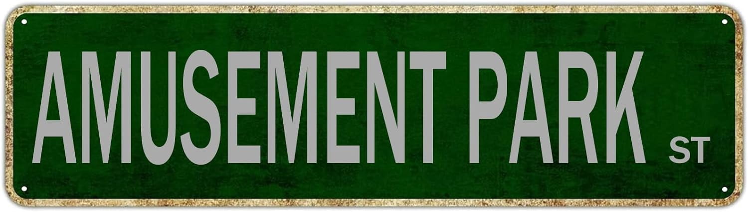 Amusement Park Street Sign Home Room Decoration Retro Avenue Sign ...
