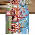Amusement Park Table Runner 72 Inches, Cute Cartoon Wheelwheels Circus ...