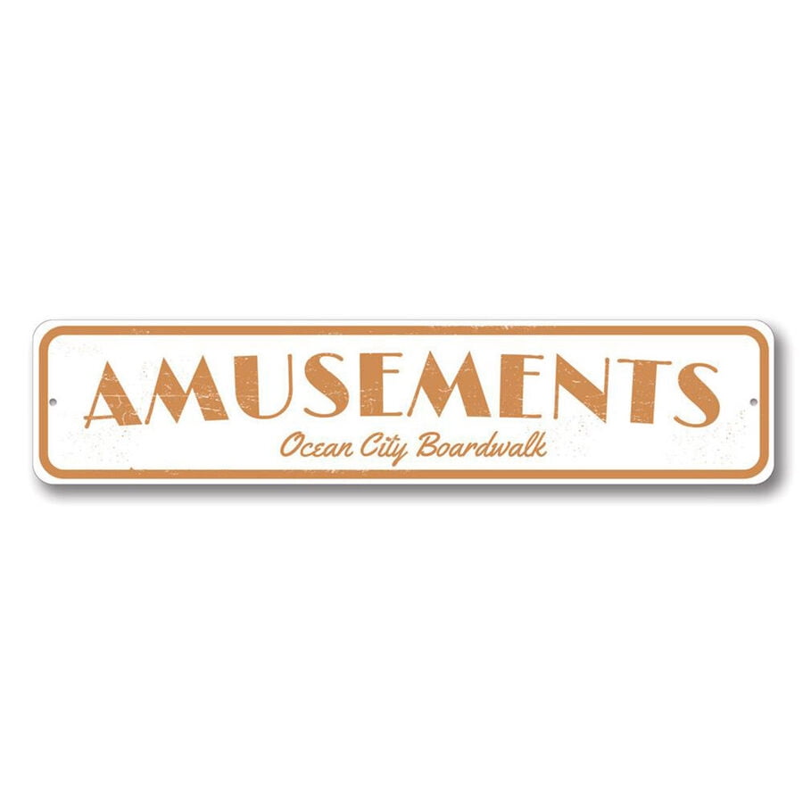 Amusements Sign Boardwalk Sign Beach Boardwalk Metal Wall Decor Size: 4 ...