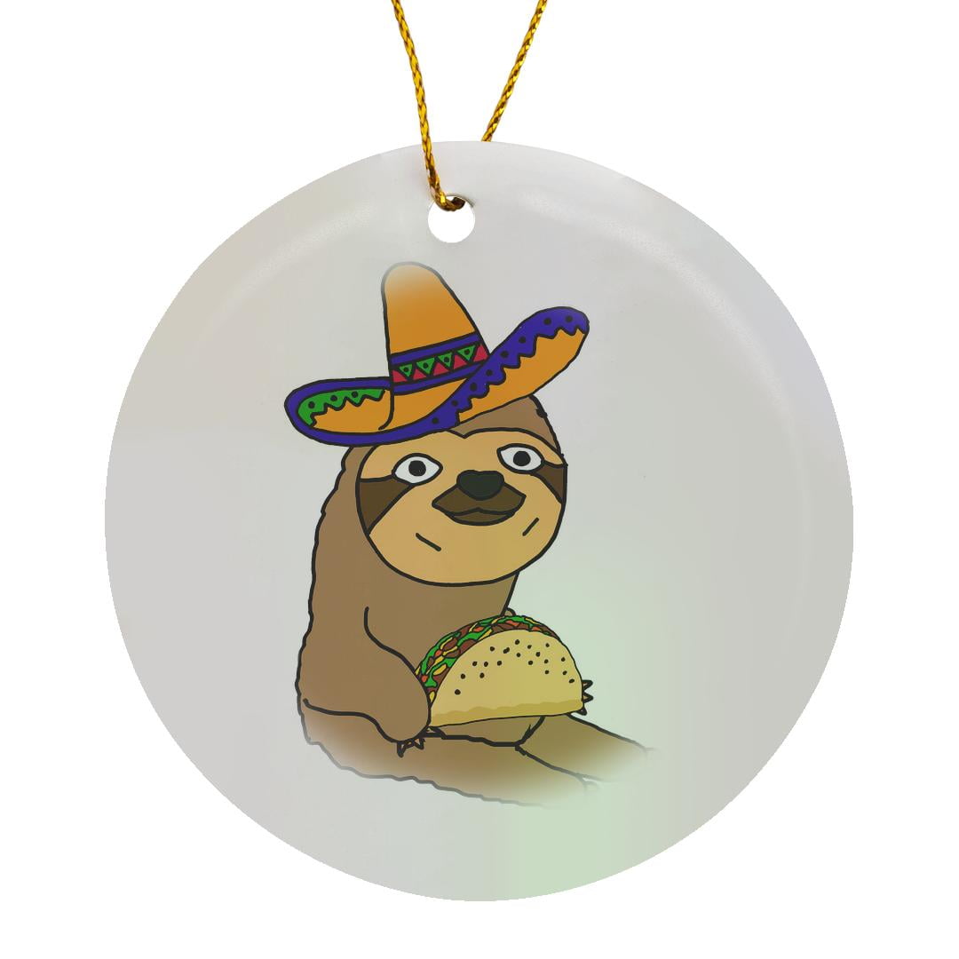 3drose, Amusing Cute Sloth Wearing Sombrero and Eating Taco Cartoon ...