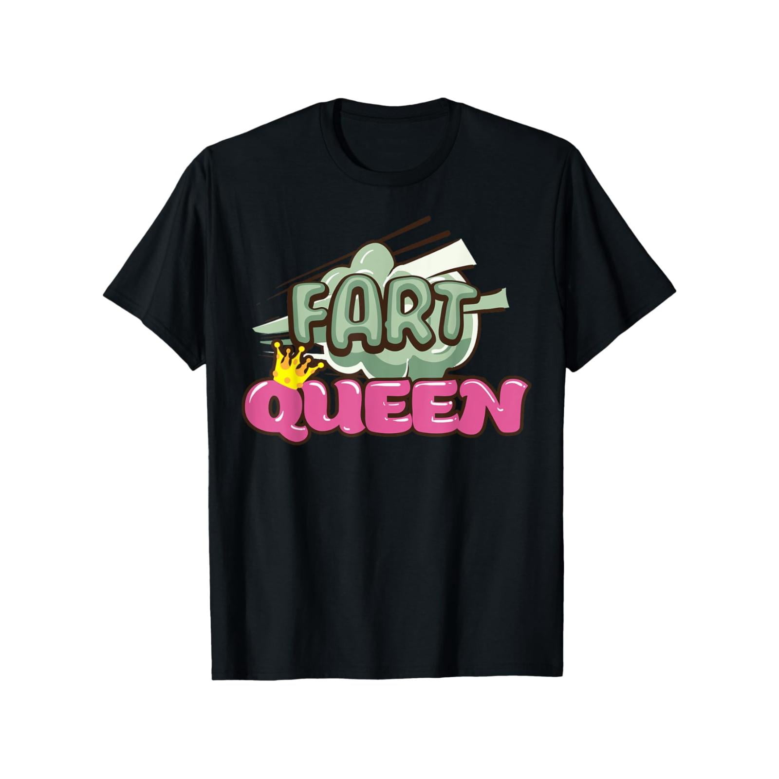 Amusing Phrase - Themed Art Tee,Tops Showcases "FART QUEEN" Text with ...