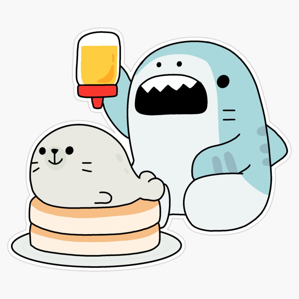Amusing Shark Hybrid Character Devouring Fluffy Morning Breakfast ...
