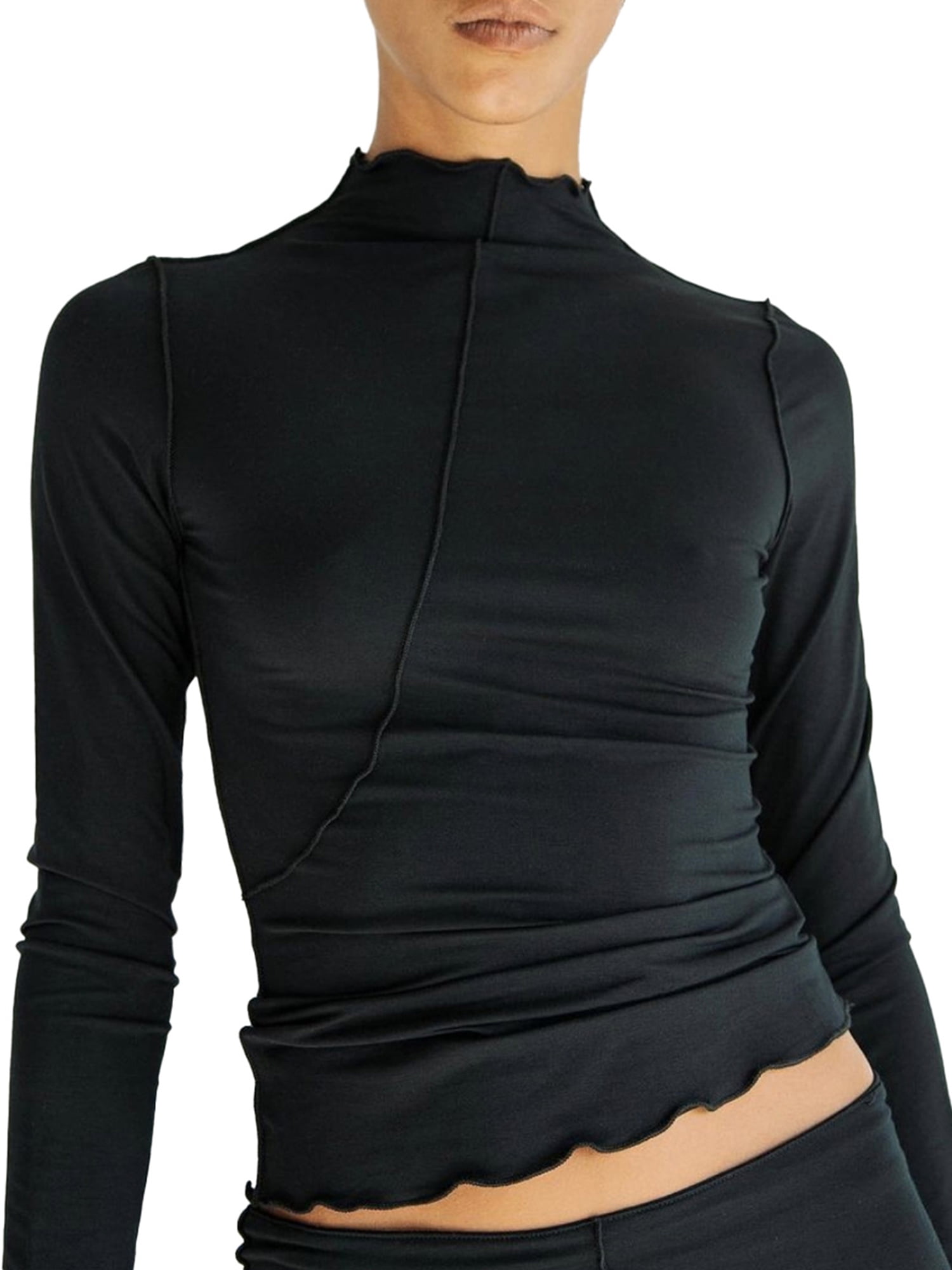 Amuver Women's 2 Piece Fall Outfits, Long Sleeve Mock Neck Stitching ...