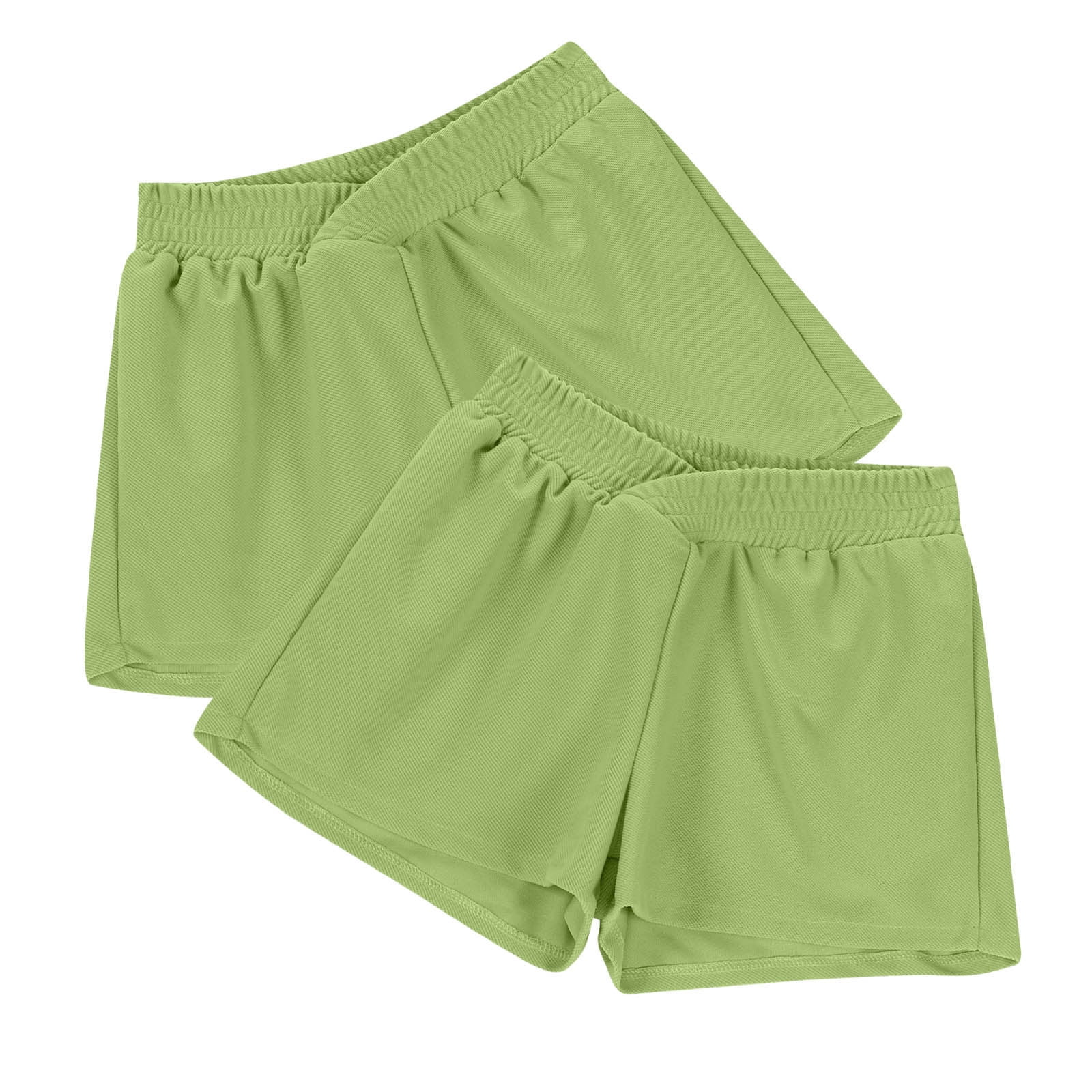 Xugsiok 2Pc Athletic Shorts for Women V Waist Summer Solid Color Soft ...