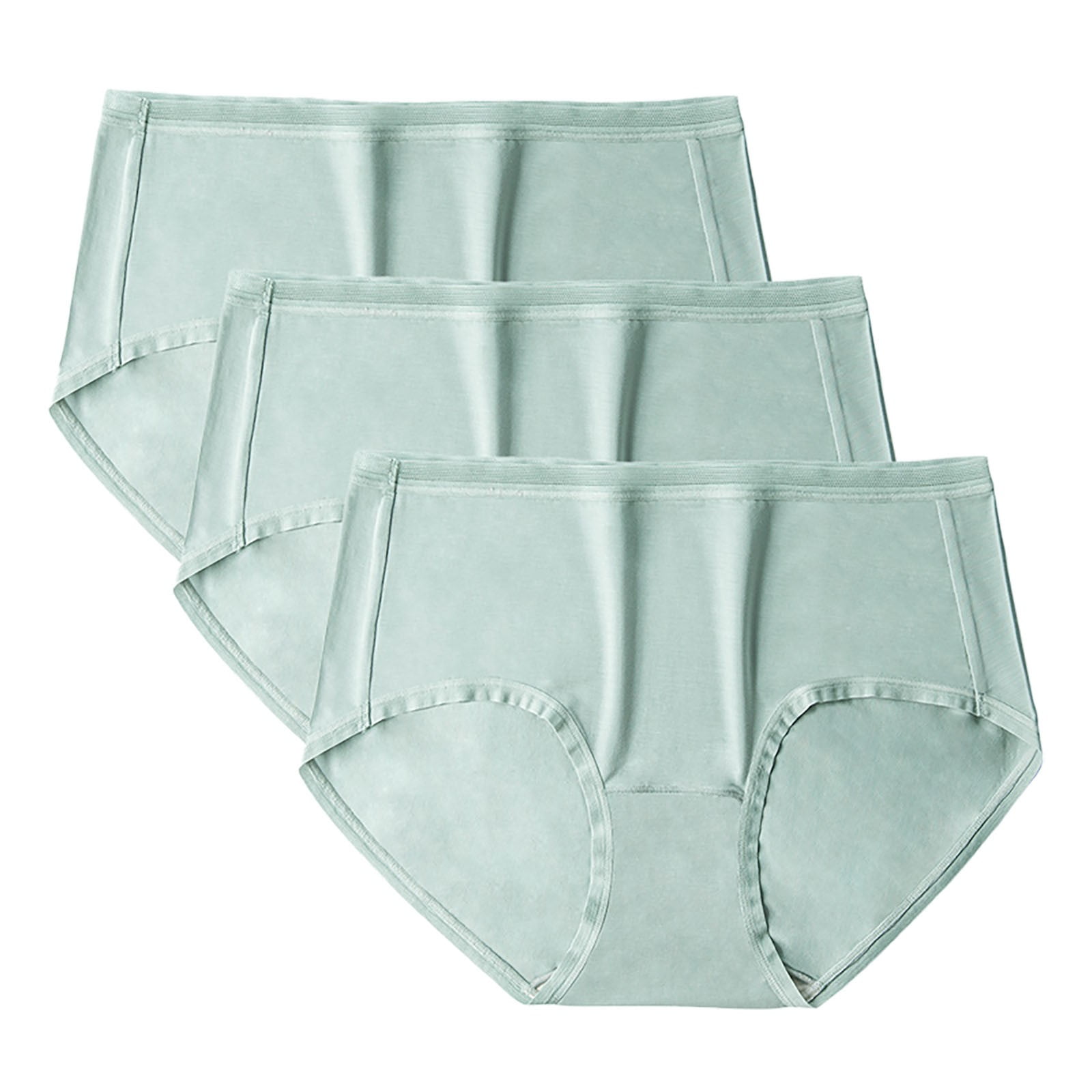 Amvlyk 3PC Modal Underwear for Women Mid Waist Panties Breathable Soft ...