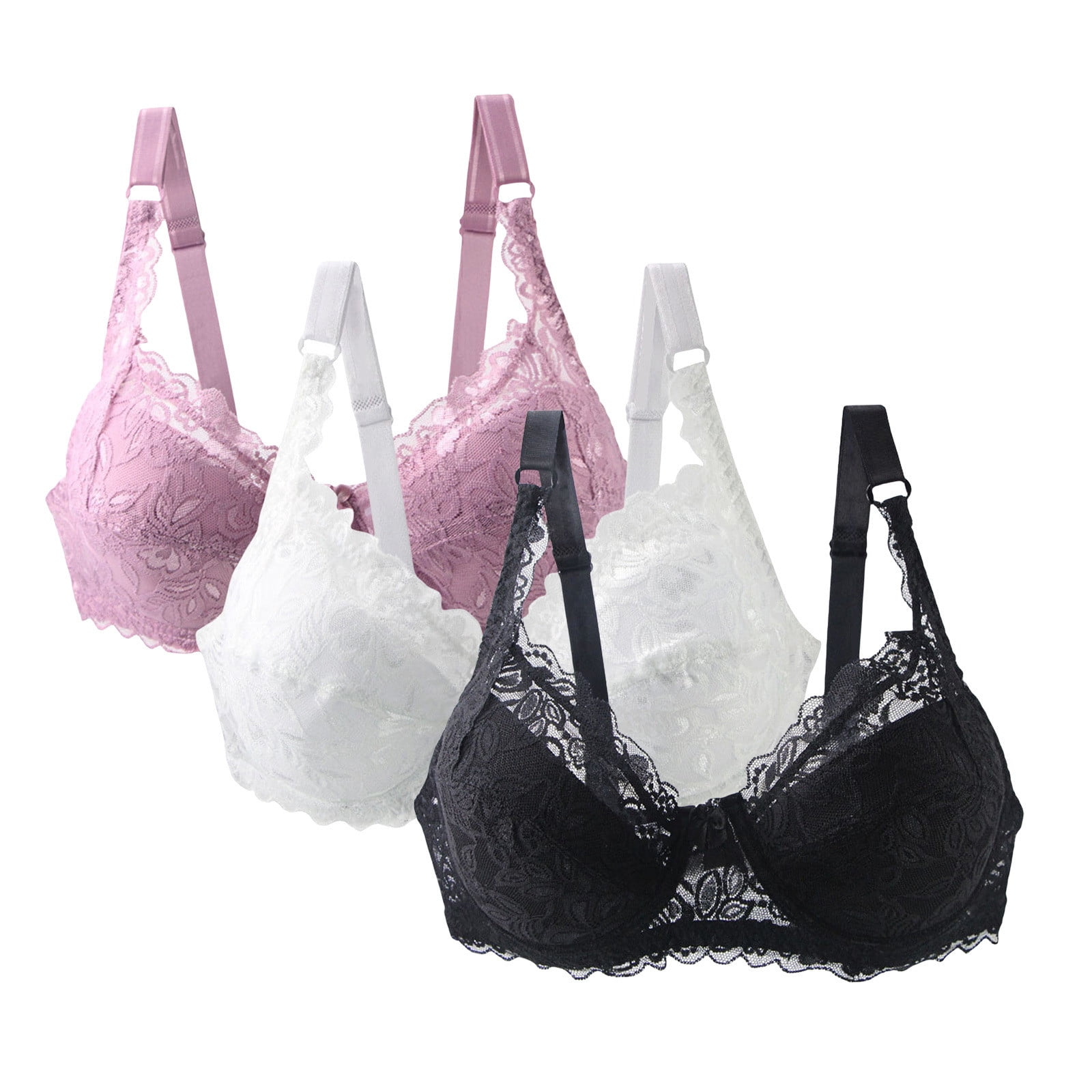 Amvlyk 3Pc Sports Bra for Women Wireless Breathable Seamless Bralette ...