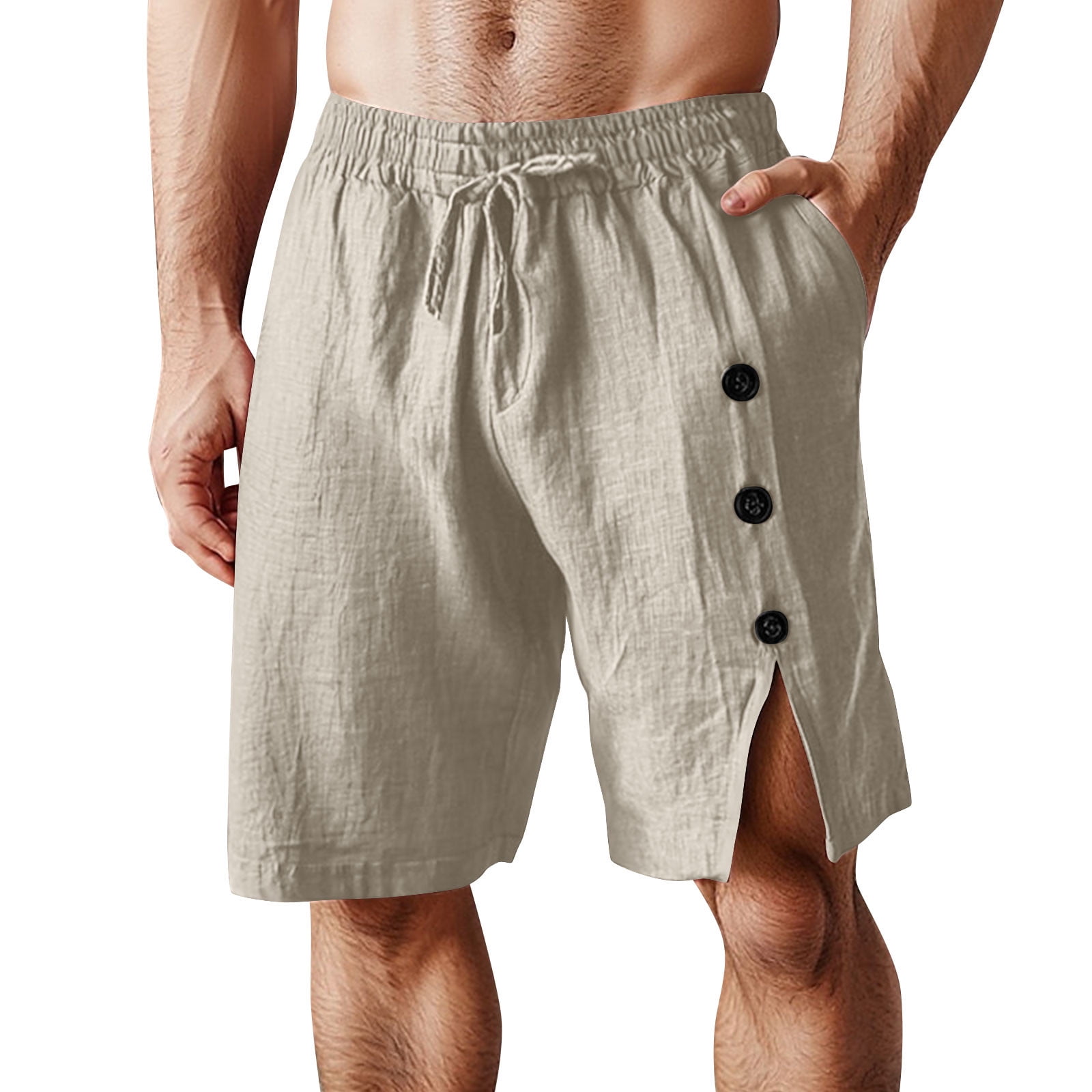 Amvlyk Athletic Shorts for Men Elastic Waist Drawstring Running Shorts ...