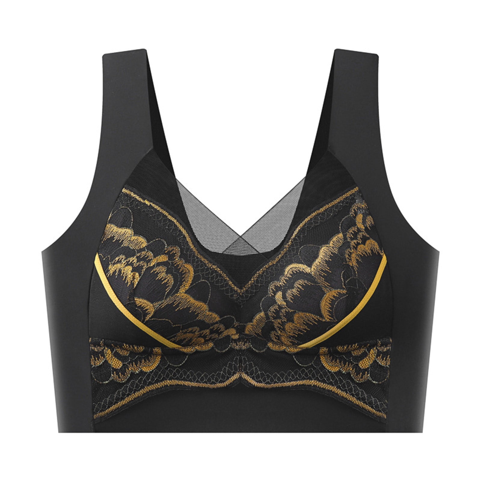 Amvlyk Bras for Women Wireless Push Up Bra Soft Breathable Wide ...