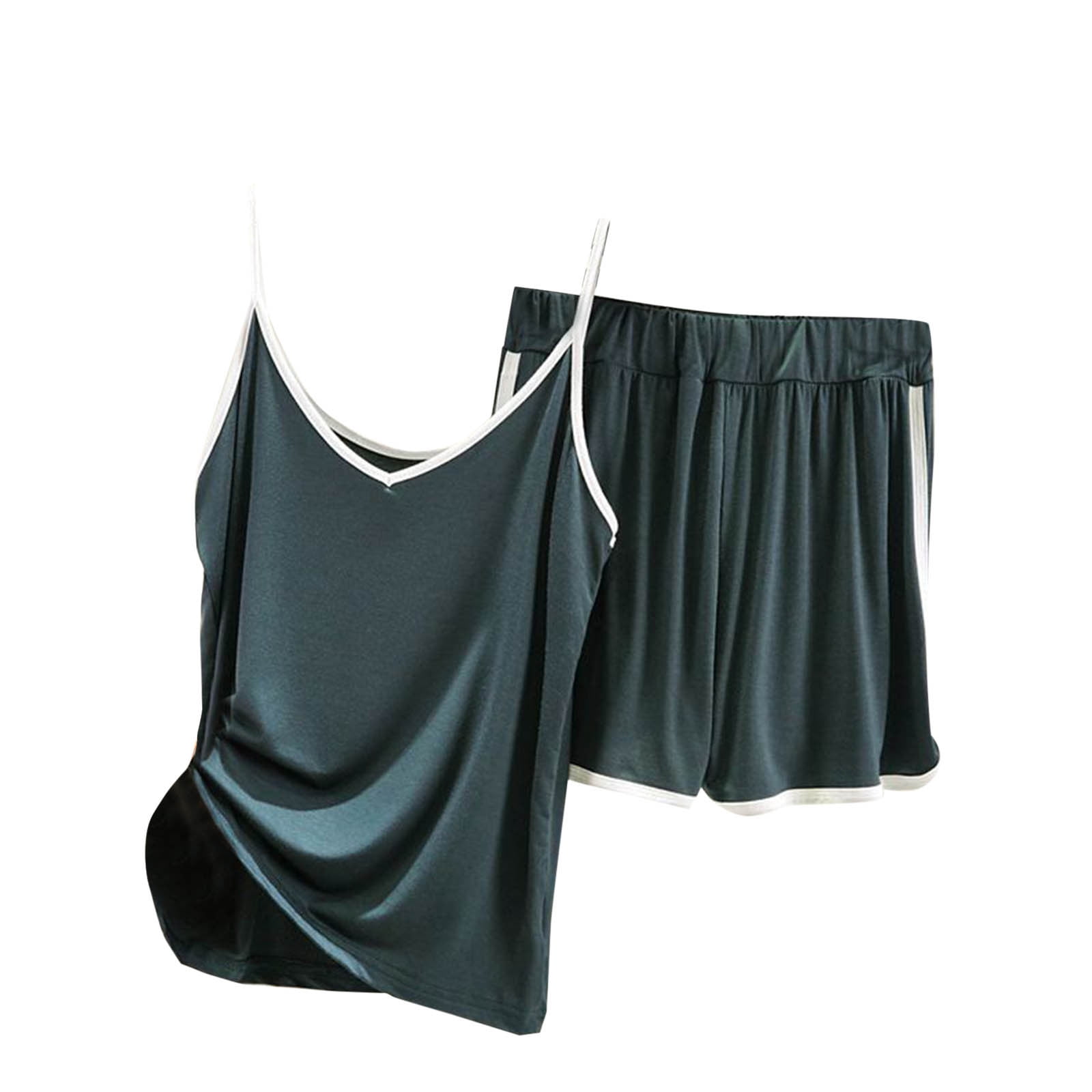 Amvlyk Pajamas Set for Women 2 Piece PJ Sets Modal Spaghetti Strap ...