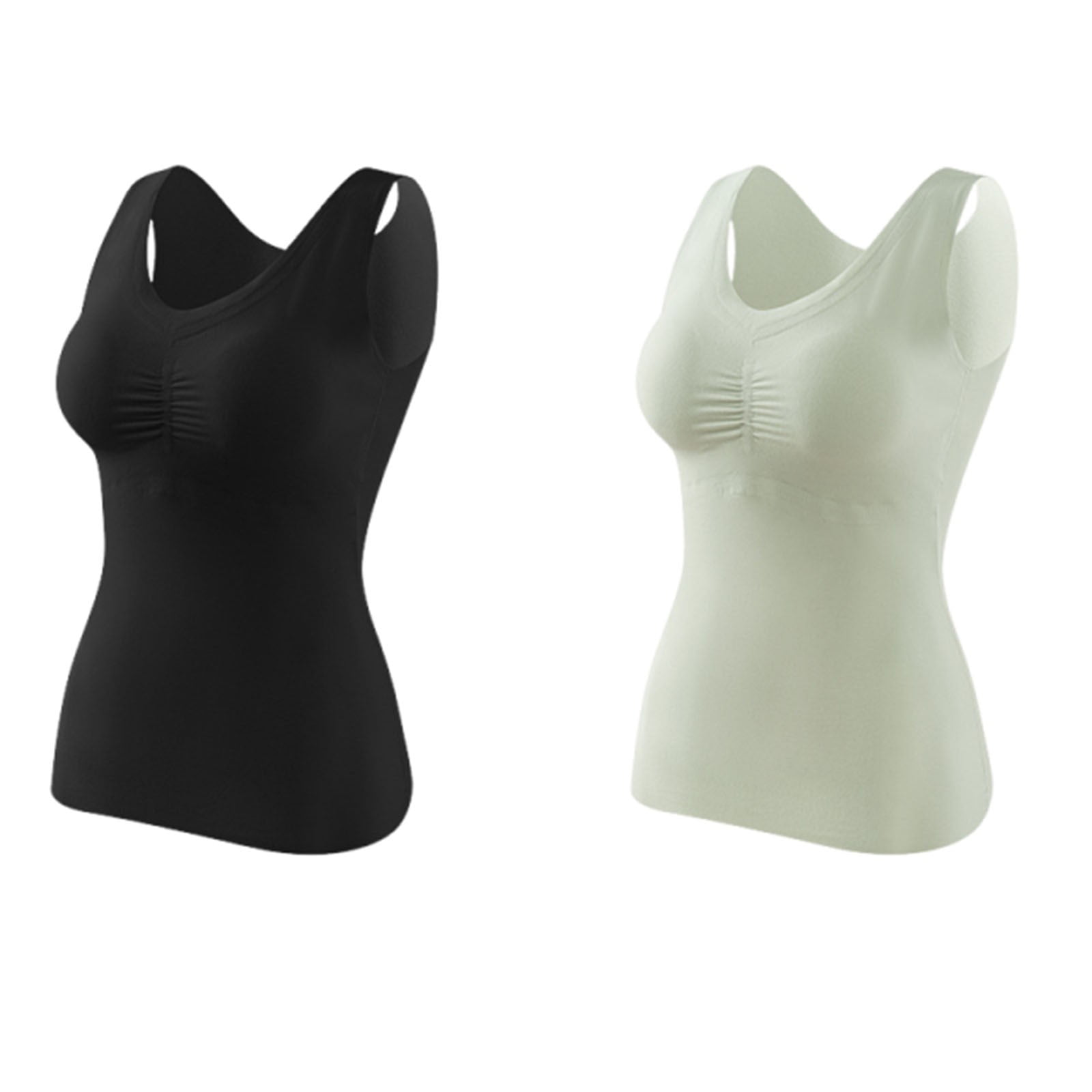 Amvlyk Thermal Fleece Tank Tops for Women Fashion Sleeveless Solid ...