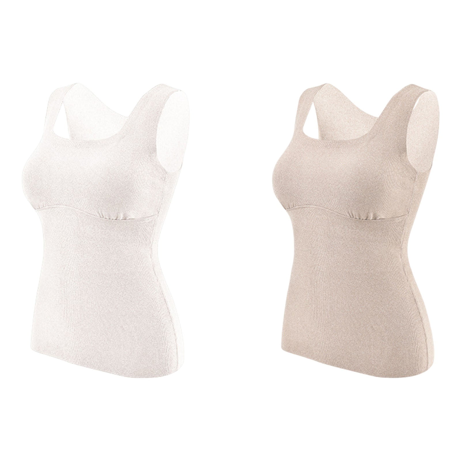 Amvlyk Thermal Fleece Tank Tops for Women Fashion Sleeveless Solid ...