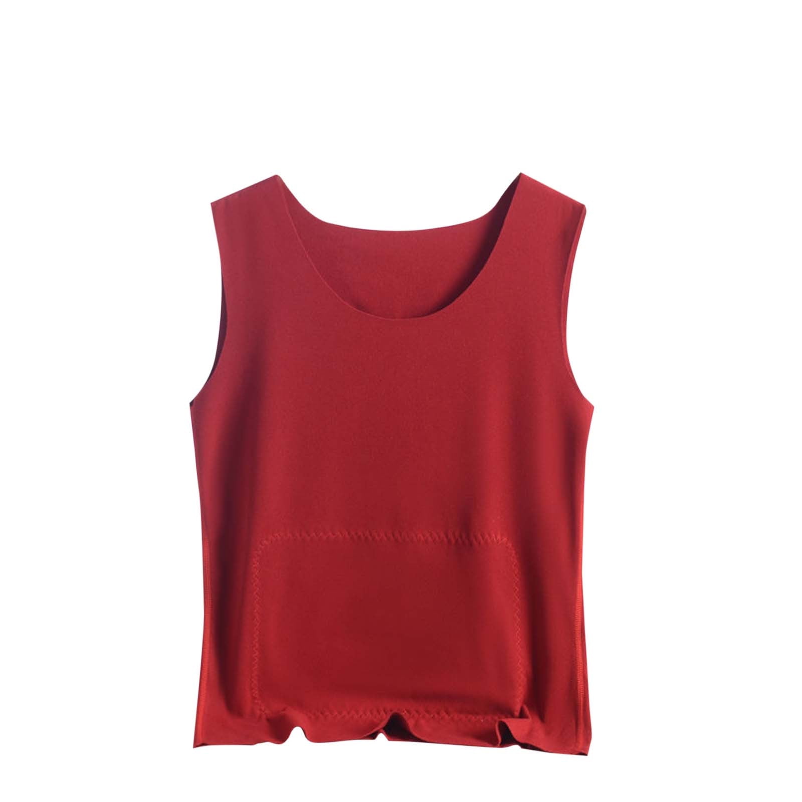Amvlyk Thermal Fleece Tank Tops for Women Solid Color Thickened ...
