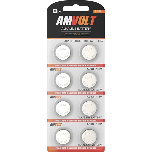 Amvolt 8 Pack LR44 AG13 Battery - [Ultra Power] Premium Alkaline 1.5 ...
