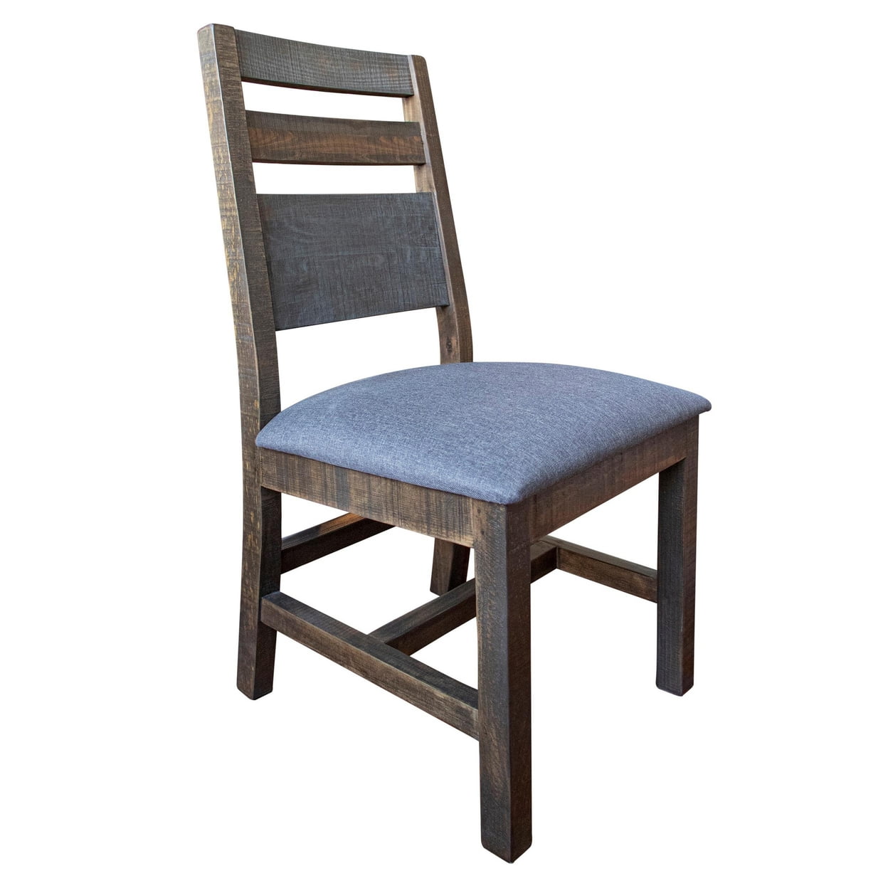 Amy 22 Inch Dining Chair, Polyester Seat Cushion, Pine Wood, Rustic ...