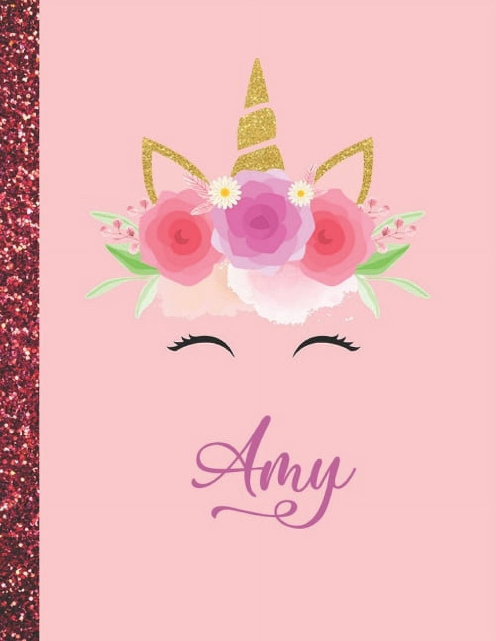Amy: Amy Marble Size Unicorn SketchBook Personalized White Paper for ...