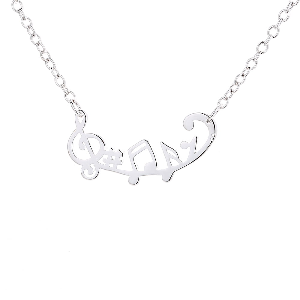 Amy And Annette Sterling Silver Musical Notes Necklace - Walmart.com
