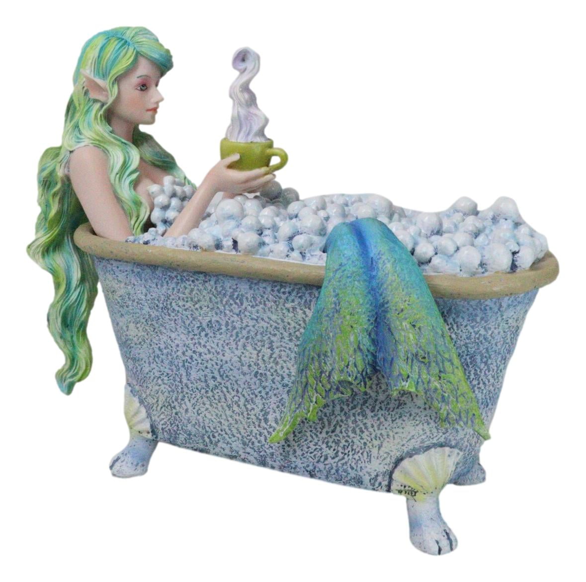 Amy Brown Aquamarine Pretty Mermaid Relaxing And Bubble Bathing in Tub ...