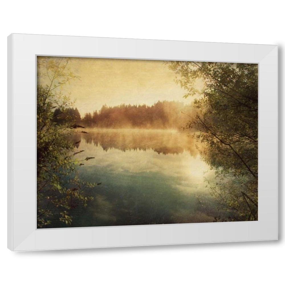 Amy Melious 18x15 White Modern Wood Framed Wall Art Titled - Sunset II ...