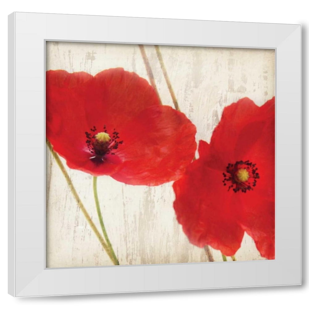 Amy Melious 20x20 White Modern Wood Framed Wall Art Titled - Red III ...