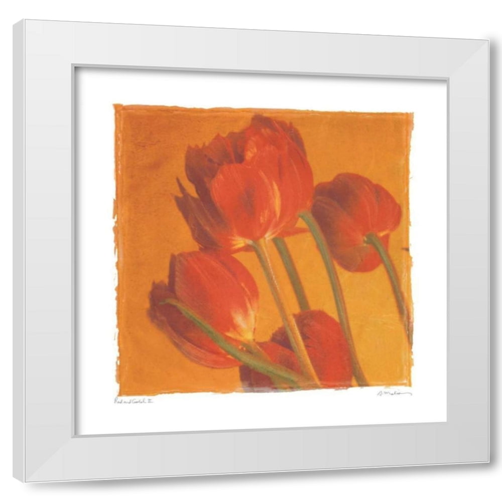 Amy Melious 20x20 White Modern Wood Framed Wall Art Titled - Red and ...